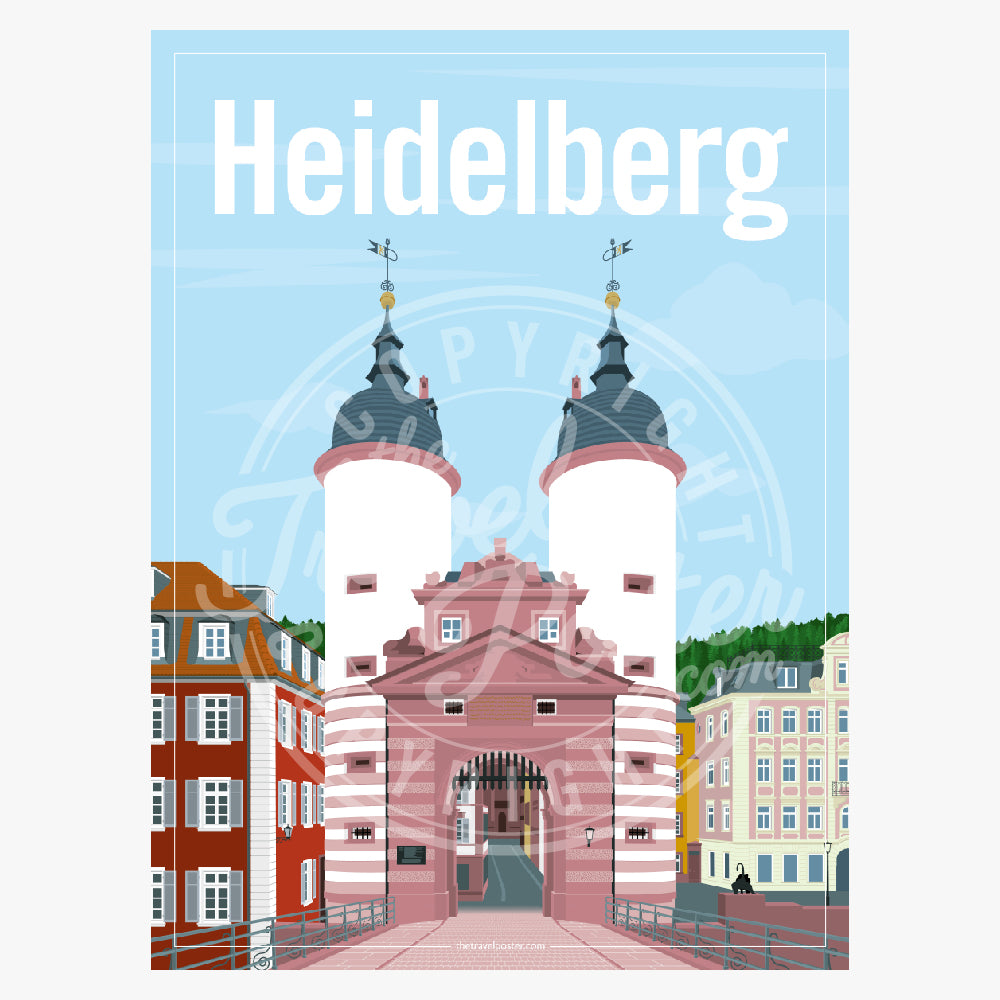 Poster Heidelberg Bridge Gate – The Travel Poster